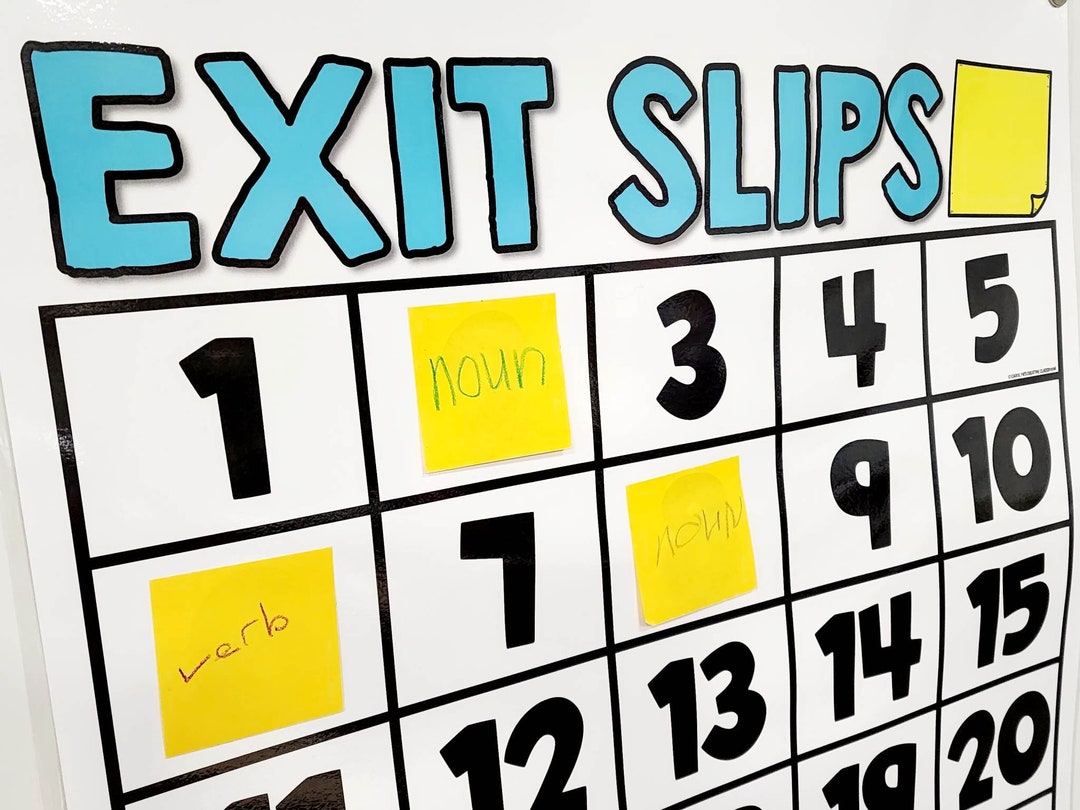 Exit Slips Anchor Chart [hard Good] (option 6 - 35 Squares) - Etsy