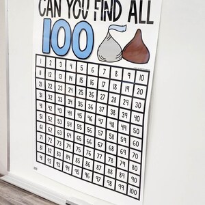 100th Day Kisses 100th Chart Anchor Chart [hard Good] - Option 1 - Etsy