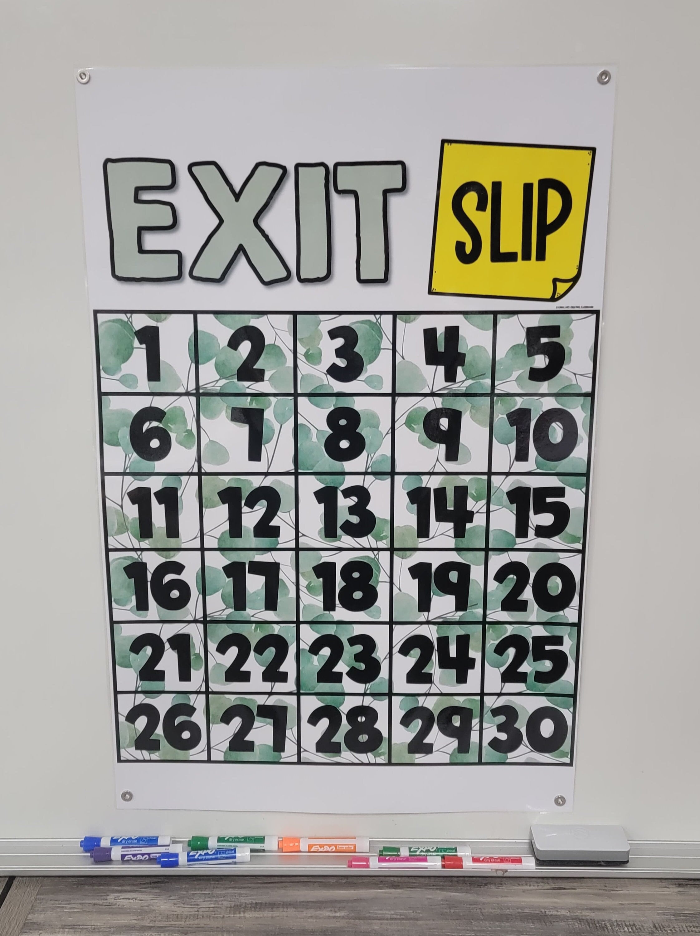 Exit Slips Anchor Chart [hard Good] - Option 3 Eucalyptus - Etsy