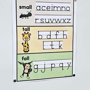 Small Tall Fall Anchor Chart [hard Good] - (MONKEY) Option #2 - Etsy