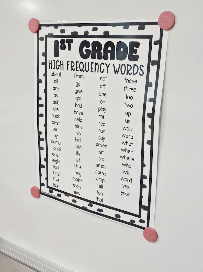 First Grade High Frequency Words Chant Anchor Chart [hard Good ...