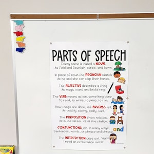 Parts of Speech - Anchor Chart [hard Good] - Version 2 - Etsy