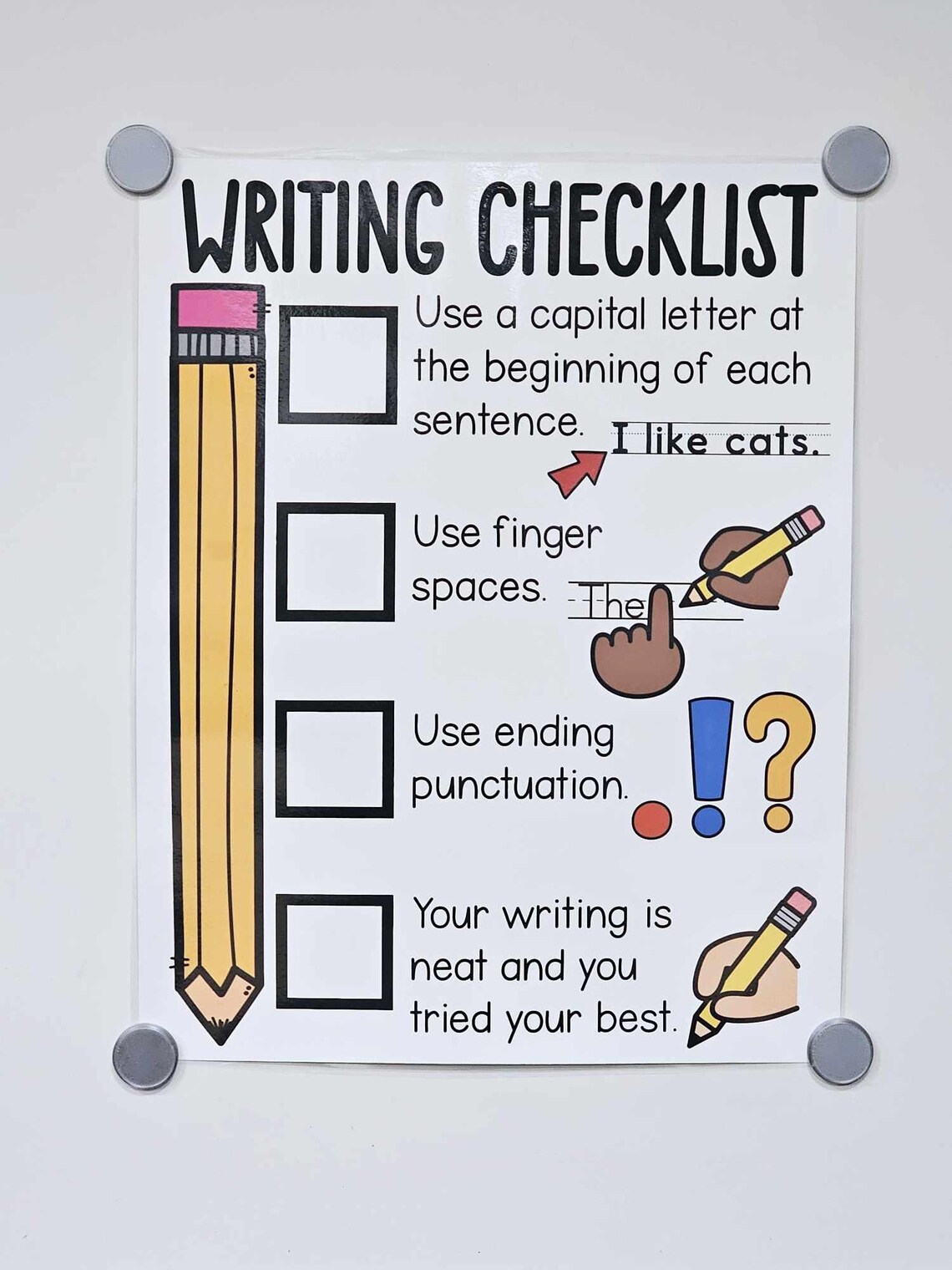 Writing Checklist Anchor Chart [hard Good] - Option #1 - Etsy