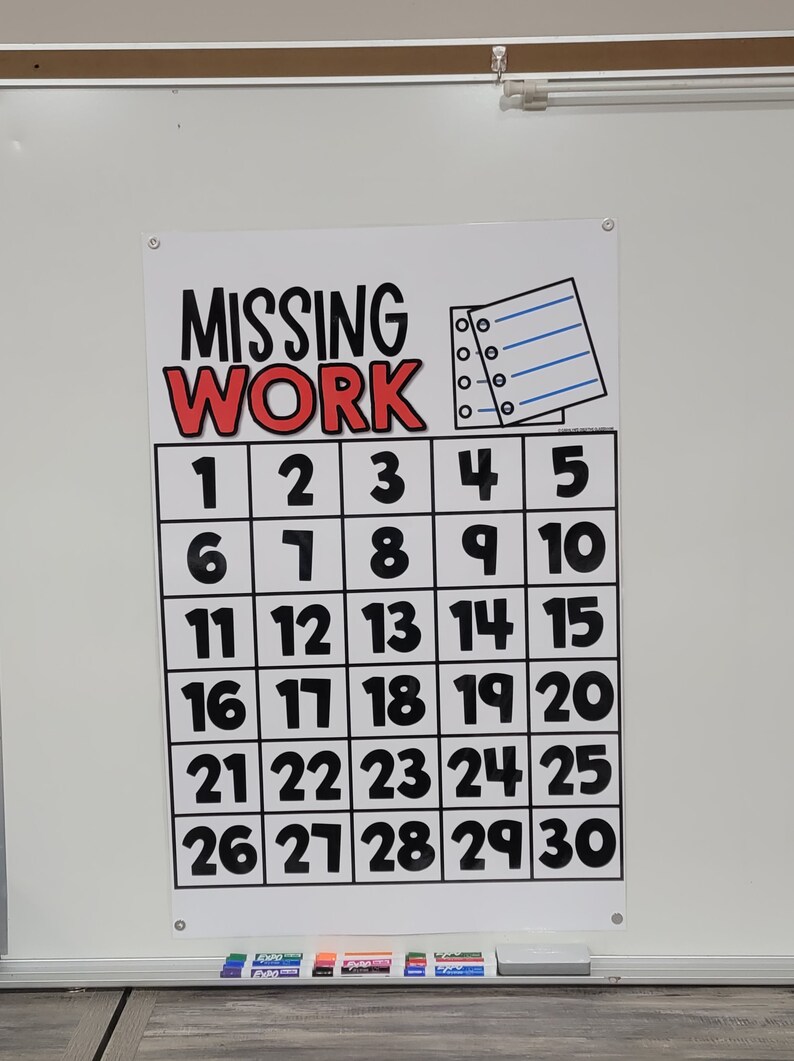 Missing Work Anchor Chart hard Good Set 1 - Etsy