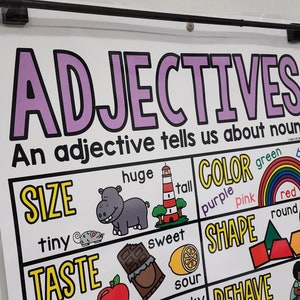Adjectives Anchor Chart [hard Good] - Option #1 - Etsy