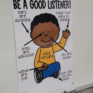 Be a Good Listener Anchor Chart [hard Good] - Option #2 - Etsy