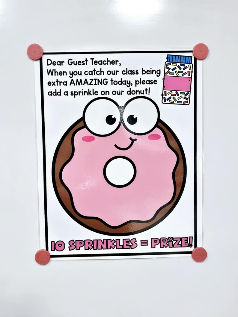 Sub Guest Teacher Incentive Chart: Donut Sprinkles [hard Good] - Option ...