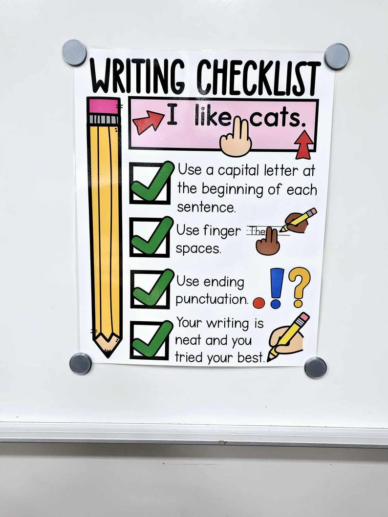 Writing Checklist Anchor Chart [hard Good] - Option #2 - Etsy