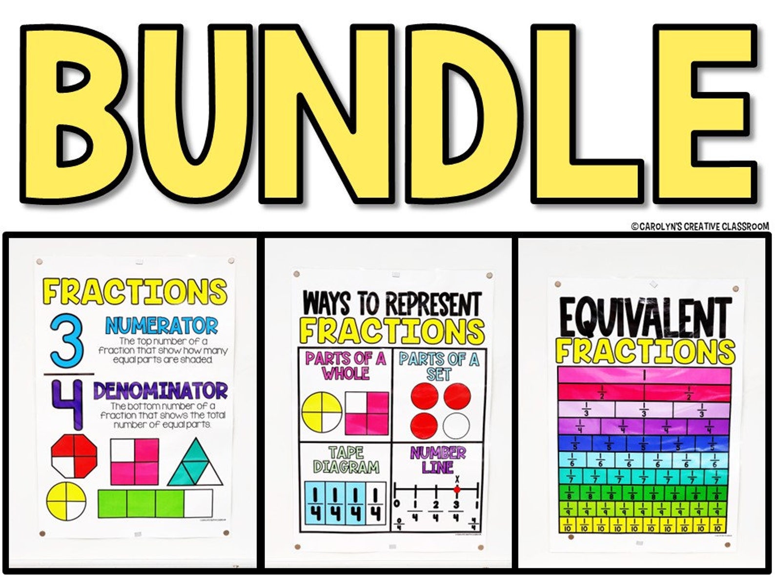 Fractions Bundle Anchor Chart hard Good BUNDLE 1 - Etsy