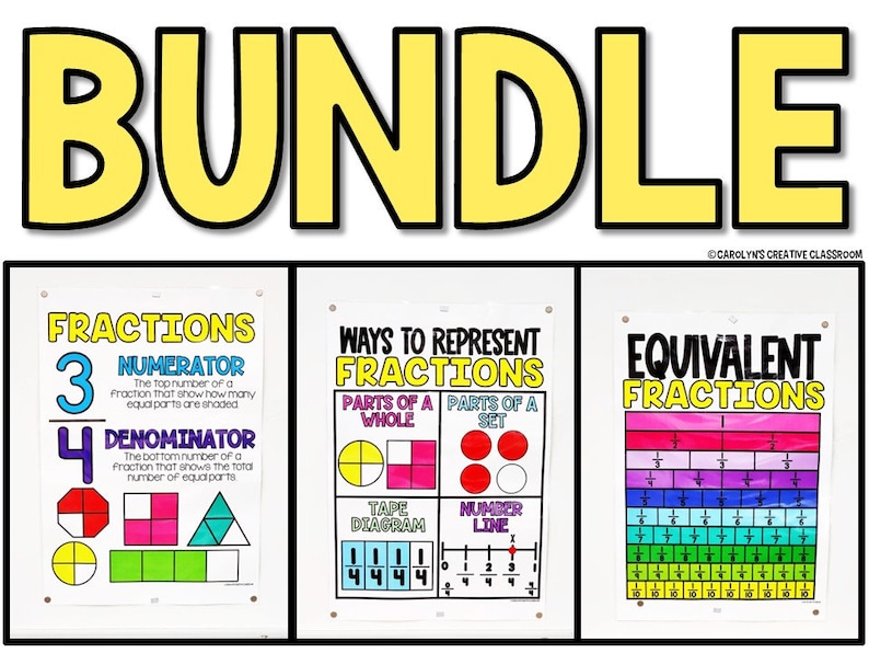 Fractions Bundle Anchor Chart hard Good BUNDLE 1 - Etsy
