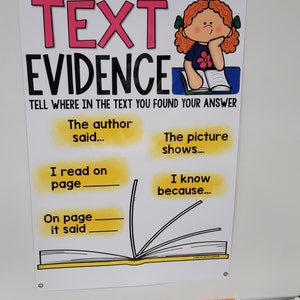 Text Evidence Anchor Chart [hard Good] - Etsy