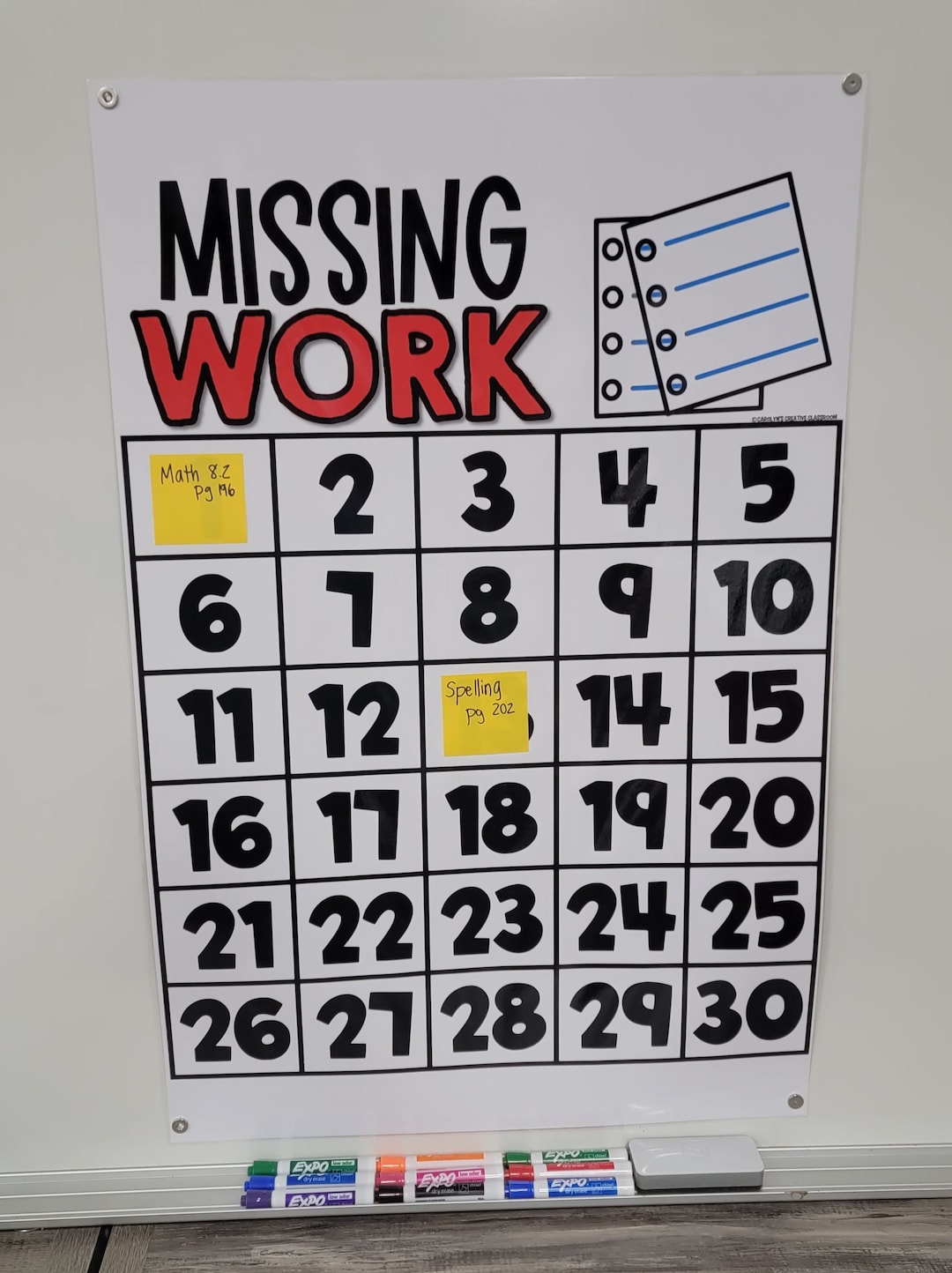 Missing Work Anchor Chart [hard Good] - Set# 1 - Etsy