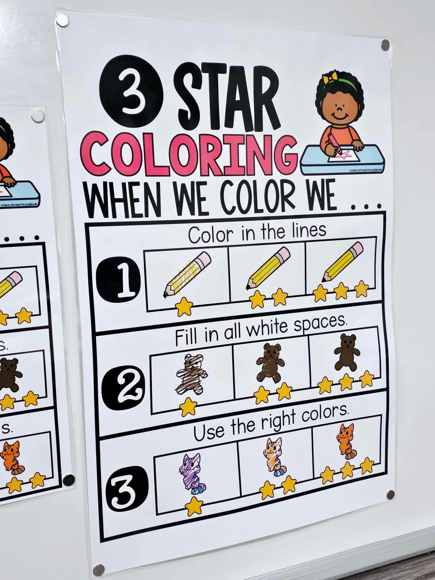 3 Star Colorings Anchor Chart [hard Good] - Option #1 - Etsy