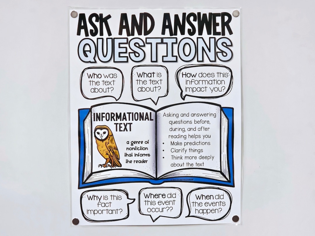Ask and Answer Questions Anchor Chart [hard Good] - Option #1 ...