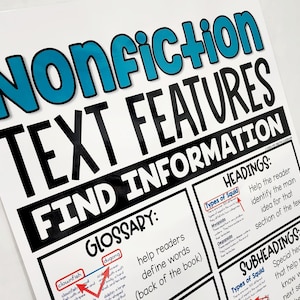 Nonfiction Text Features Anchor Chart [hard Good] - Option 1 - Etsy