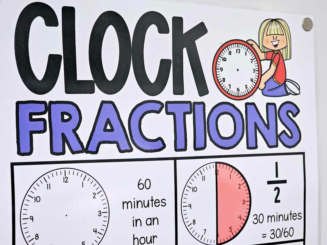 Clock Fractions Anchor Chart [hard Good] - Option #1 - Etsy