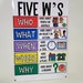 Five W's Anchor Chart [hard Good] - Etsy