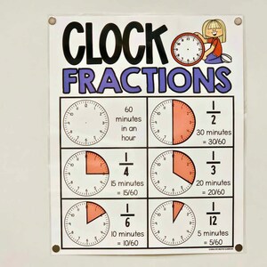 Clock Fractions Anchor Chart [hard Good] - Option #1 - Etsy