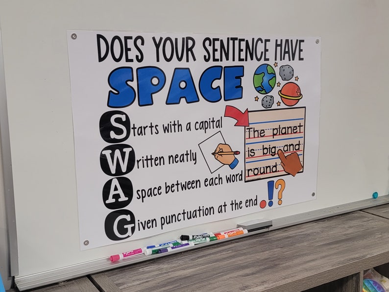 Does Your Sentence Have Space Swag Anchor Chart hard Good - Etsy Does Your Sentence Have Space Swag Anchor Chart hard Good - Etsy