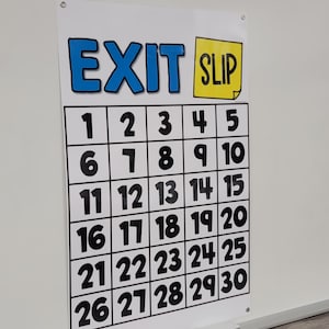 Exit Slips Anchor Chart [hard Good] - Etsy