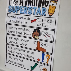 I'm a Writing Superstar Anchor Chart [hard Good] - Etsy