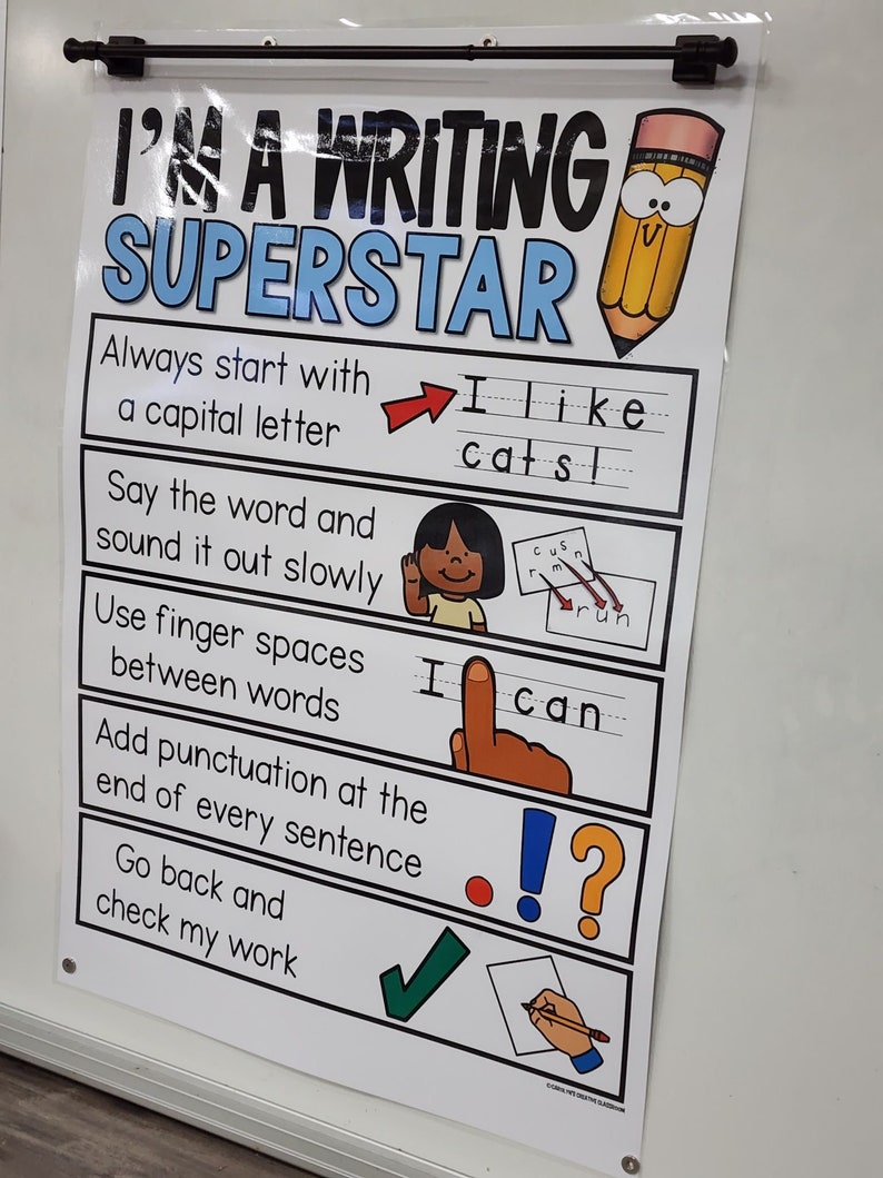 I'm a Writing Superstar Anchor Chart [hard Good] - Etsy