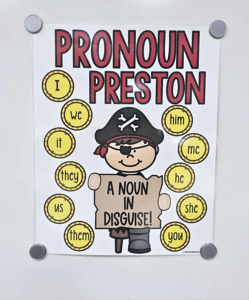 Pronouns Anchor Chart [hard Good] - Option #1 Pronoun Preston - Etsy