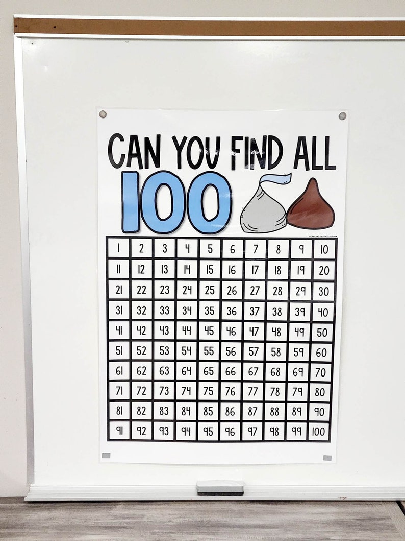 100th Day Kisses 100th Chart Anchor Chart hard Good Option - Etsy