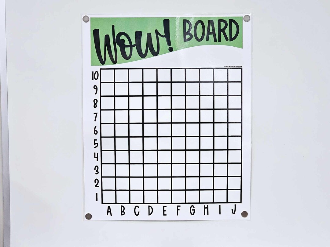 WOW! Board Anchor Chart [hard Good] - Option #10 Green - Etsy