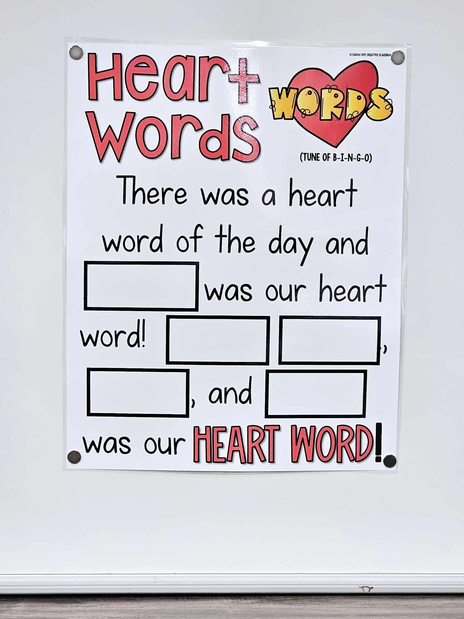 Heart Words Anchor Chart [hard Good] - Version 3 - Etsy