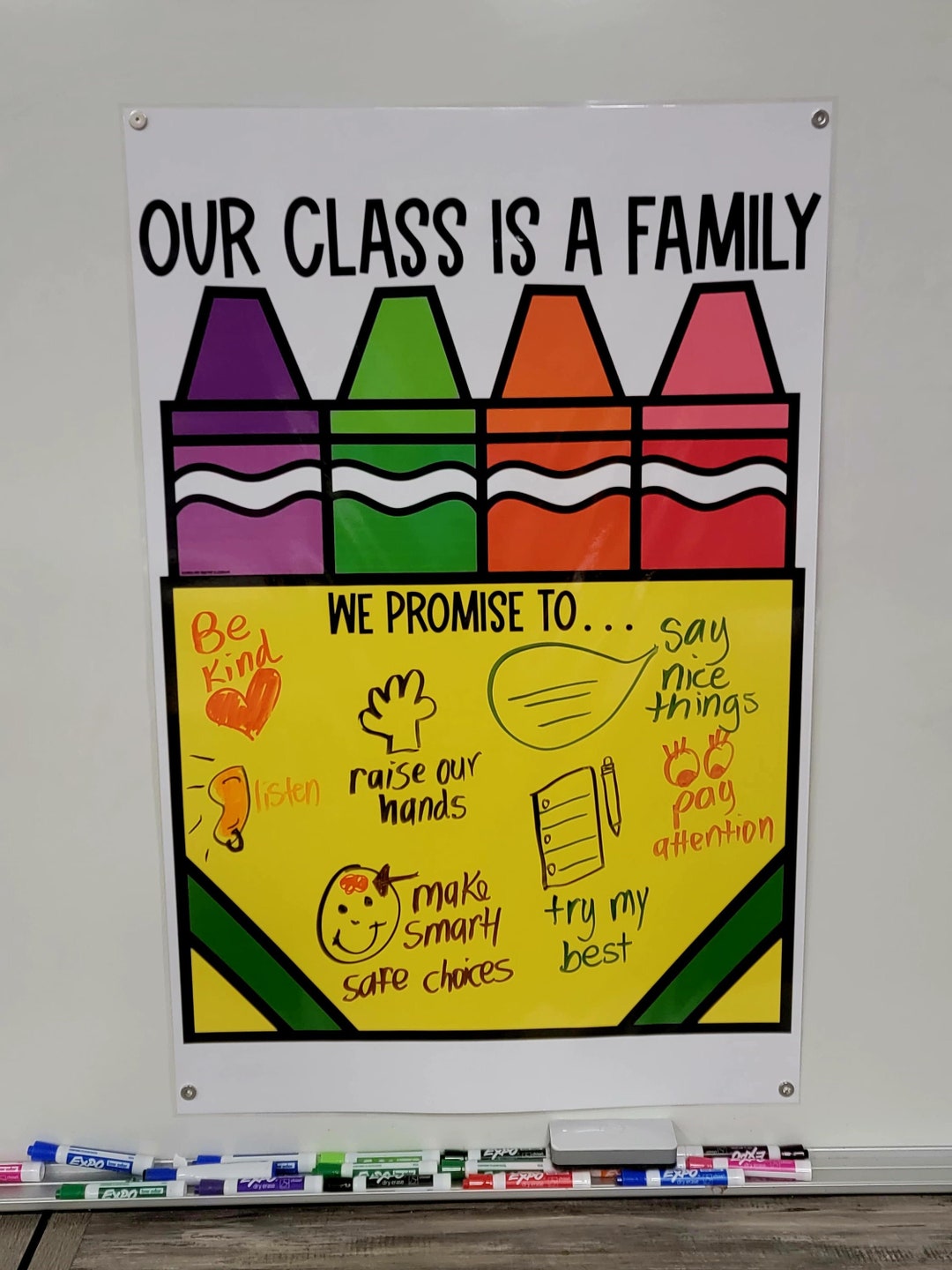 Class Rules and Expectations: We Are a Family Anchor Chart [hard Good ...
