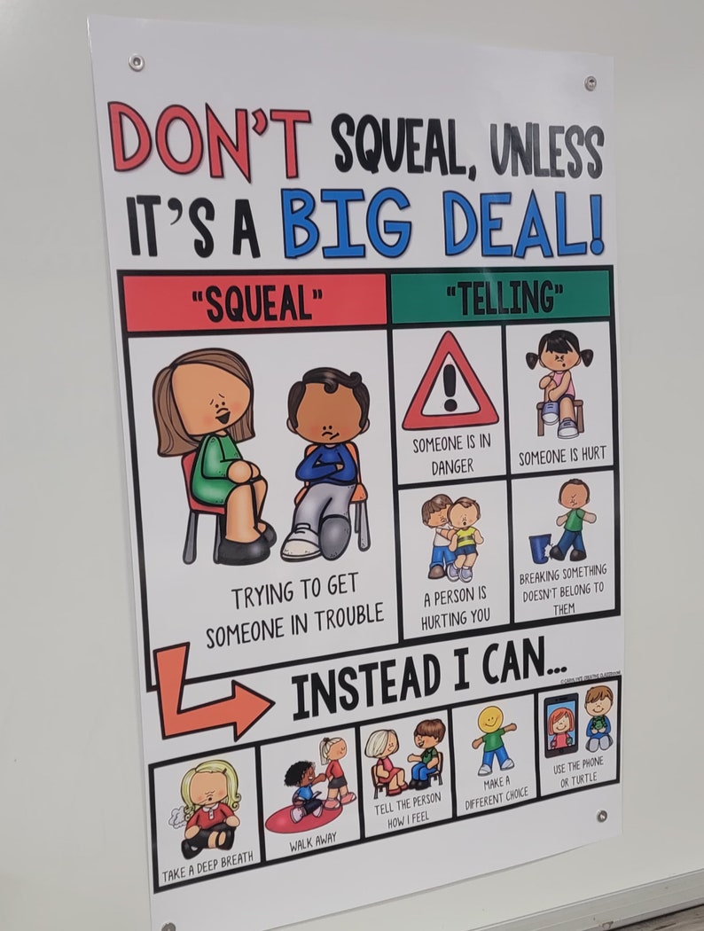 Don't Squeal Unless It's a BIG Deal Anchor Chart hard - Etsy