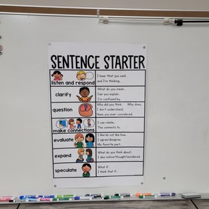 Sentence Starters Anchor Chart [hard Good] - Option #1 - Etsy