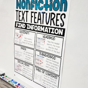 Nonfiction Text Features Anchor Chart hard Good Option 1 - Etsy