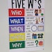 Five W's Anchor Chart [hard Good] - Etsy