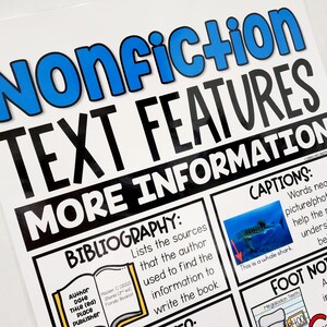Nonfiction Text Features Anchor Chart [hard Good] - Option 2 - Etsy