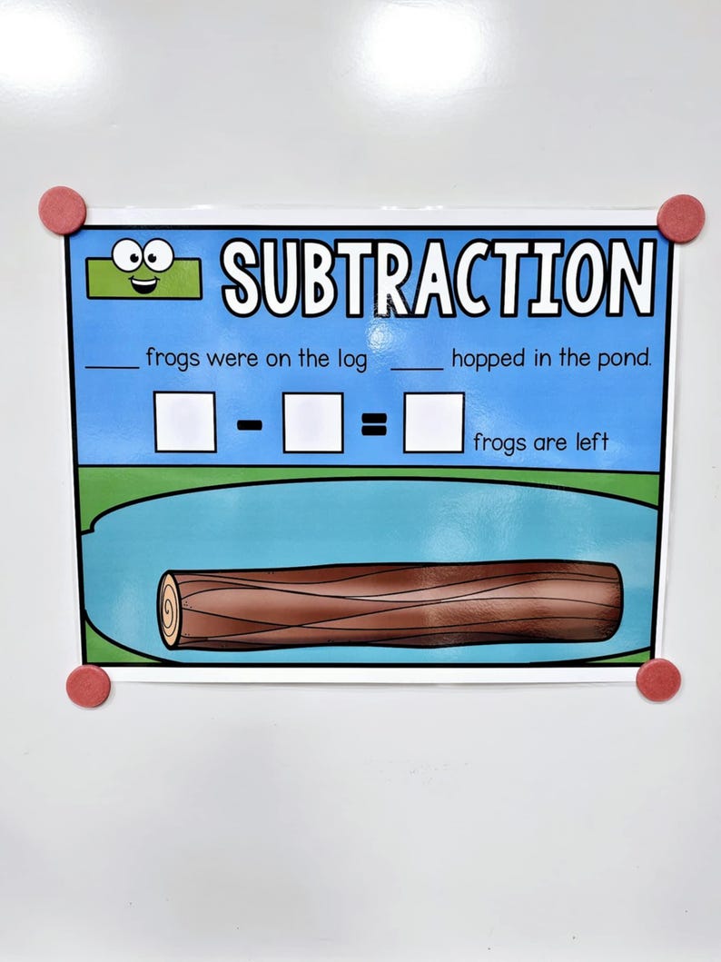 Subtraction Frogs Chart [hard Good] - Option 1 (anchor Chart Only) - Etsy