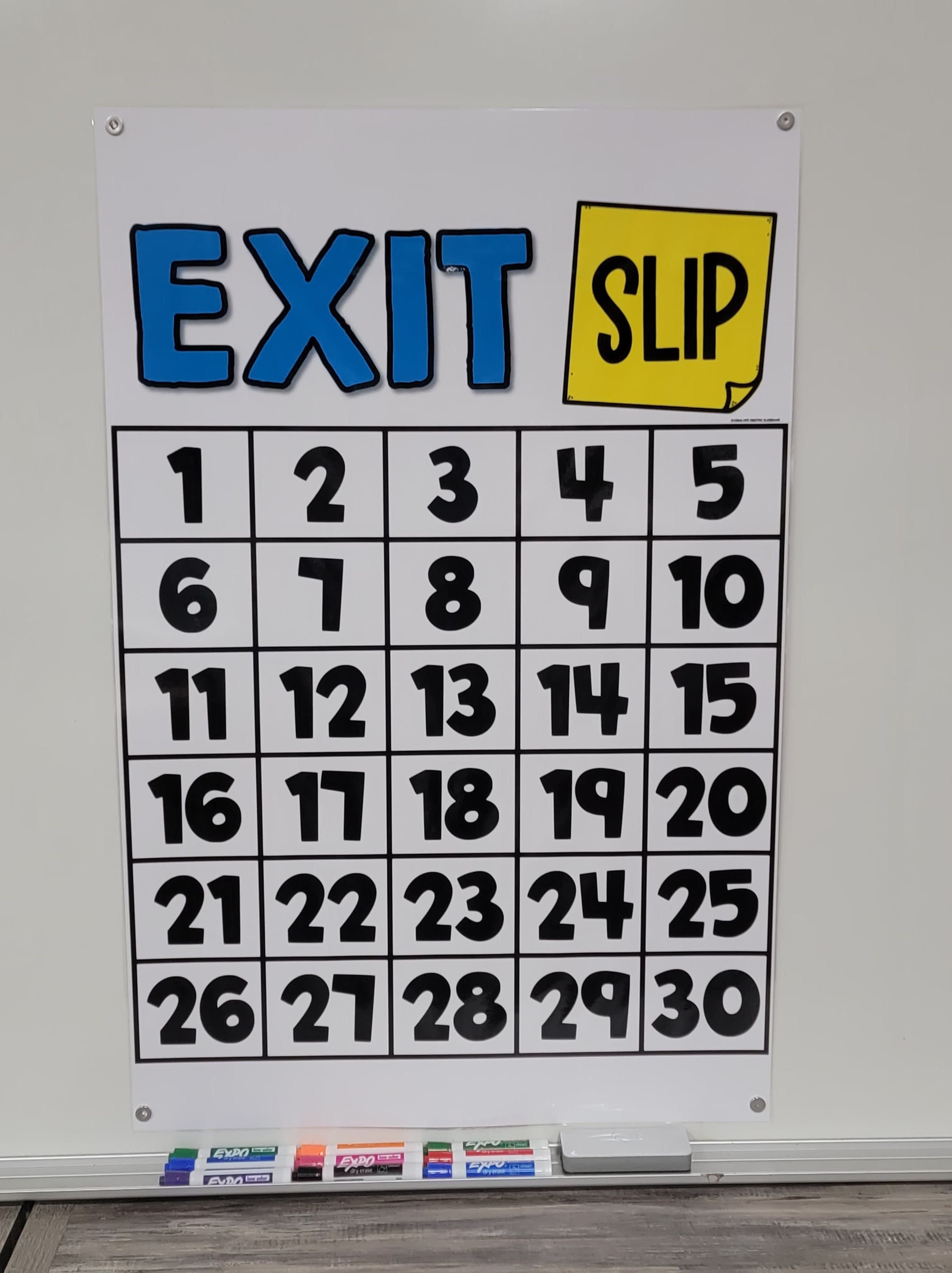 Exit Slips Anchor Chart hard Good - Etsy