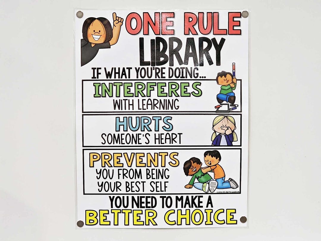 One Rule LIBRARY Anchor Chart [hard Good] - Option #1 - Etsy