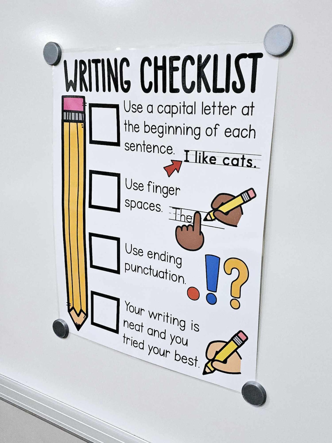 Writing Checklist Anchor Chart [hard Good] - Option #1 - Etsy