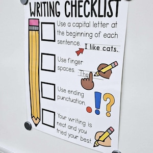 Writing Checklist Anchor Chart [hard Good] - Option #1 - Etsy