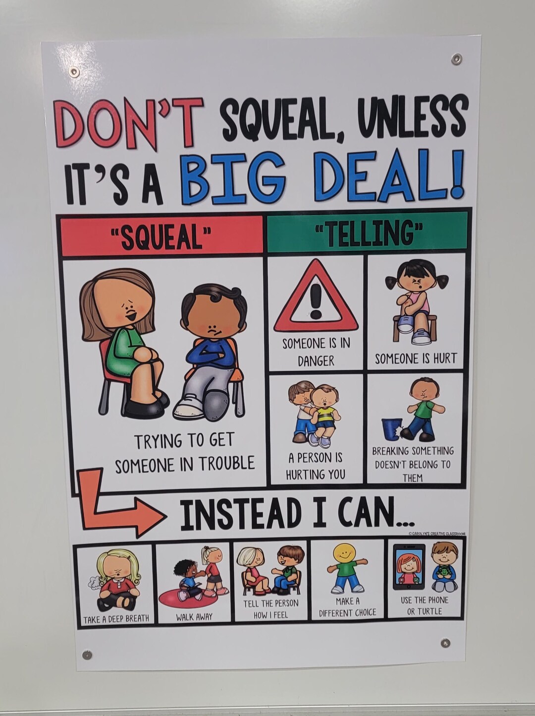 Don't Squeal Unless It's a BIG Deal Anchor Chart [hard Good] - Etsy
