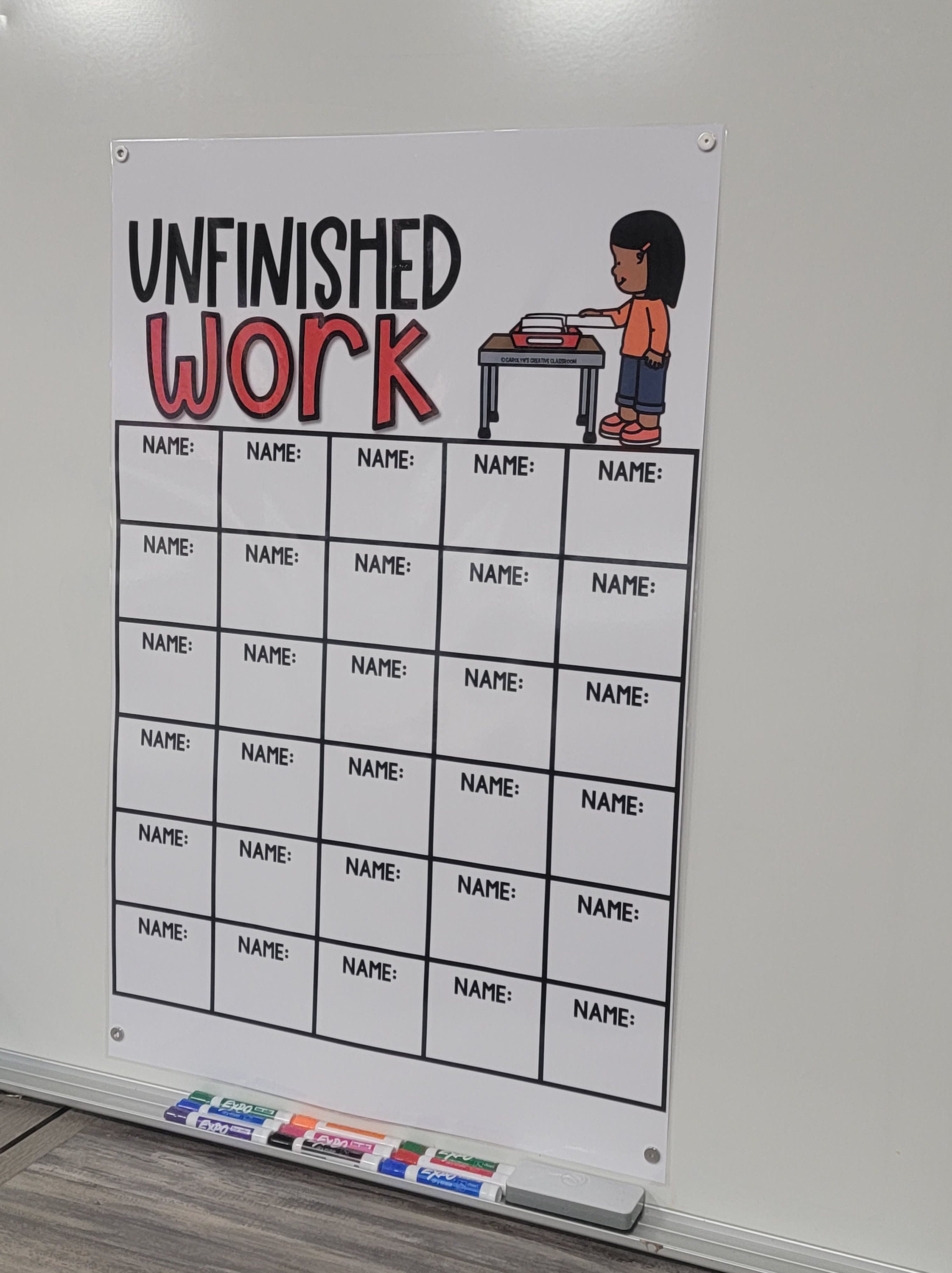 Unfinished Work Anchor Chart hard Good Set 4 - Etsy