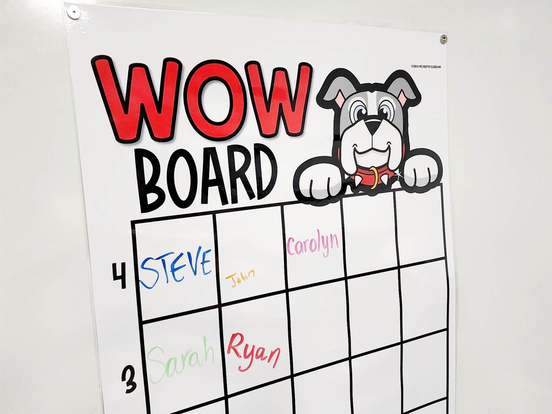 Bulldog WOW Chart Anchor Chart hard Good Option 1 - Etsy