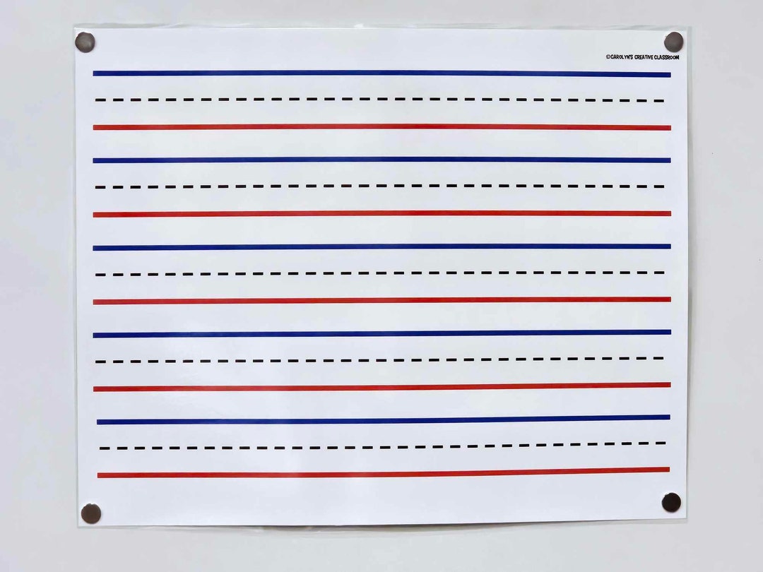 Writing Lines Anchor Chart [hard Good] - Option 3 Horizontal Blue and ...