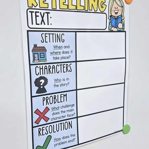 Story Retelling Anchor Chart [hard Good] - Option 3 - Etsy