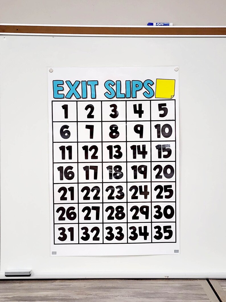 Exit Slips Anchor Chart hard Good option 6 35 Squares - Etsy