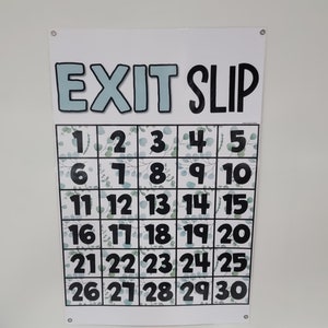 Exit Slips Anchor Chart [hard Good] - Option 4 Eucalyptus - Etsy