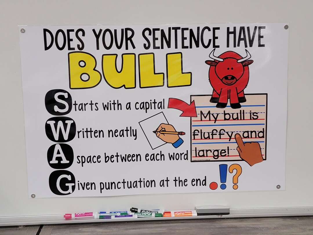 Does Your Sentence Have Bull Swag? Anchor Chart [hard Good] - Option 1 ...