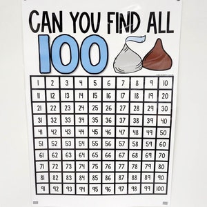100th Day Kisses 100th Chart Anchor Chart [hard Good] - Option 1 - Etsy